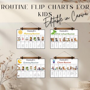 Editable Routine Flip Chart for Children Morning After School Evening ...