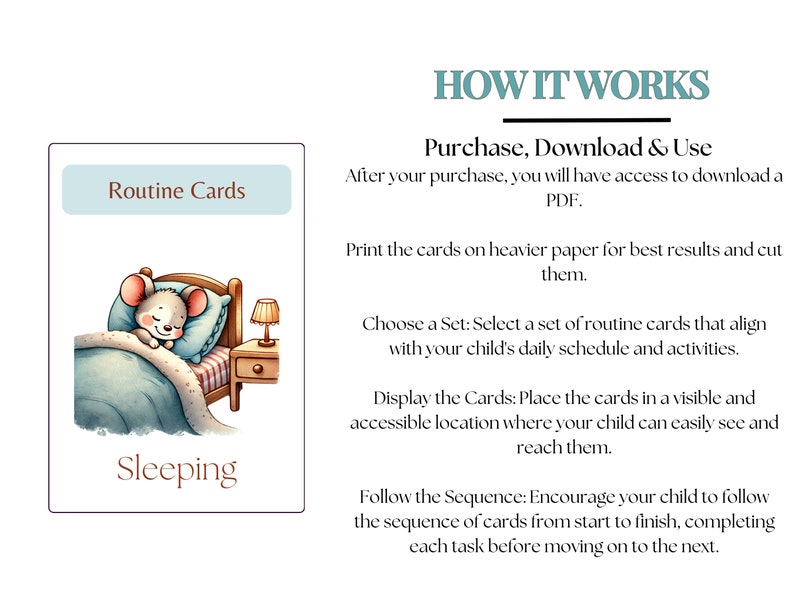 Daily Routine Cards for Kids Visual Cue Cards for Children Routine ...