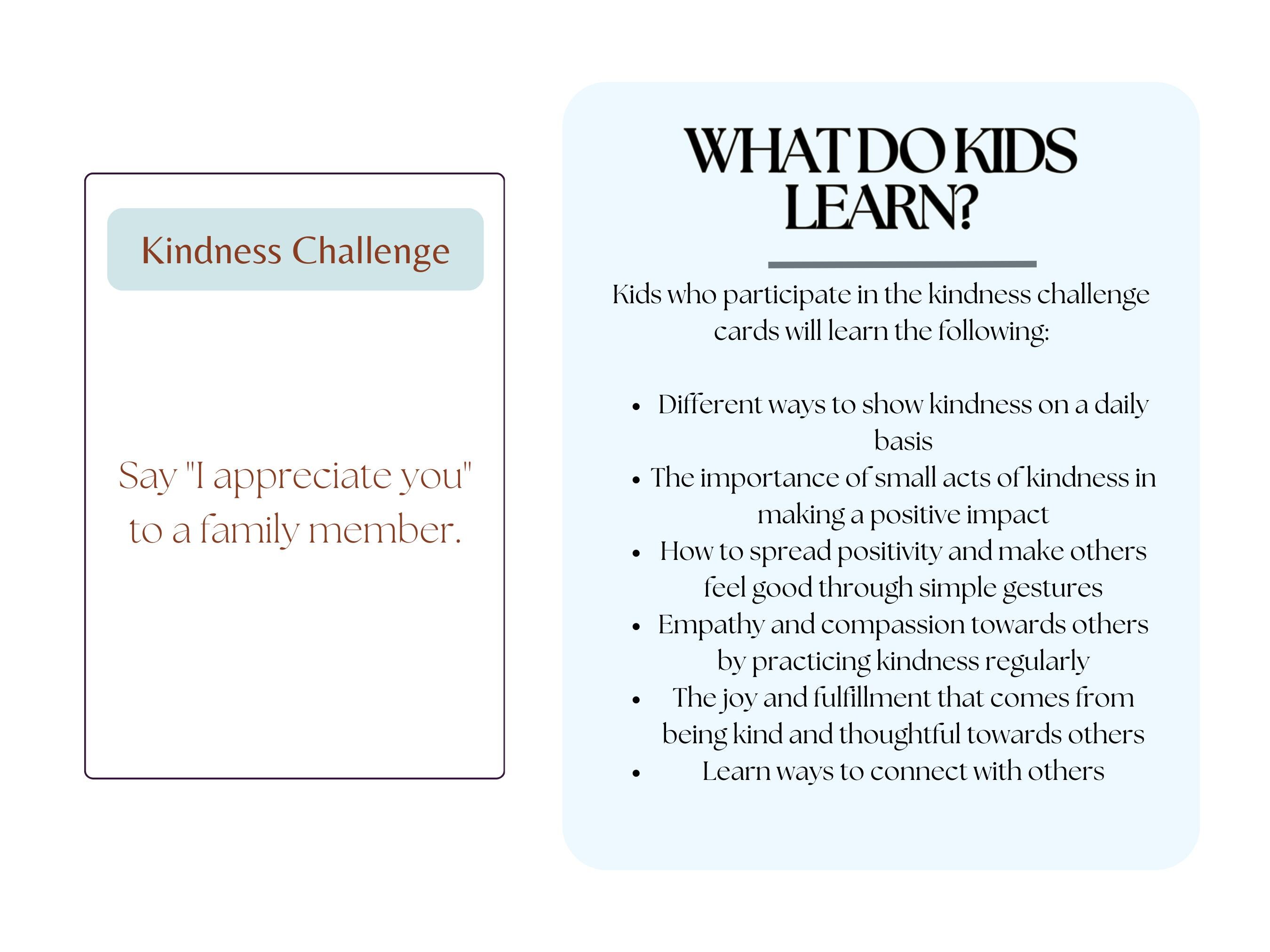 Kindness Flashcards for Kids Daily Challenge Family-friendly Activity ...
