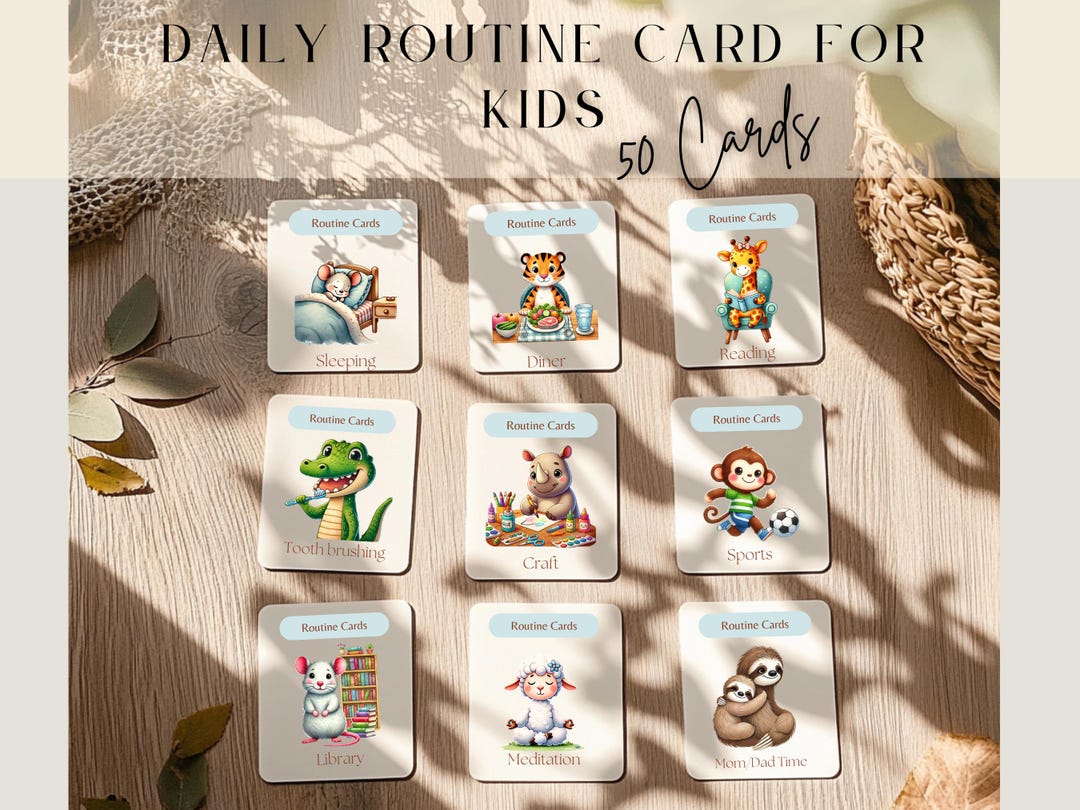 Daily Routine Cards for Kids Visual Cue Cards for Children Routine ...