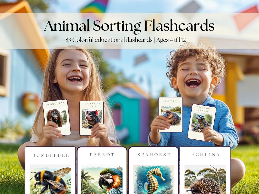 Wildlife Flashcards for Kids Animal Sorting Activity Biology Learning ...