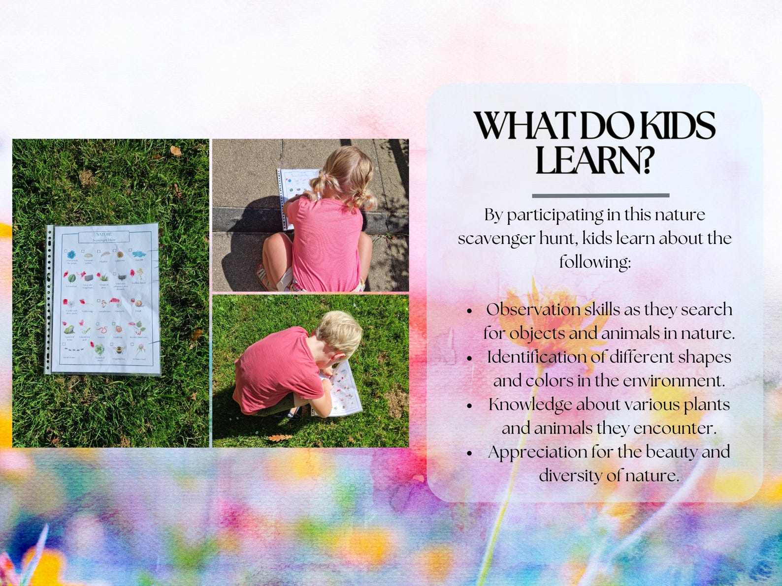 Nature Scavenger Hunt for Kids Outdoor Educational Activity Printable ...