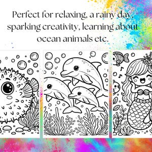 Printable Cute Marine Animals Coloring Book for Kids Educational ...