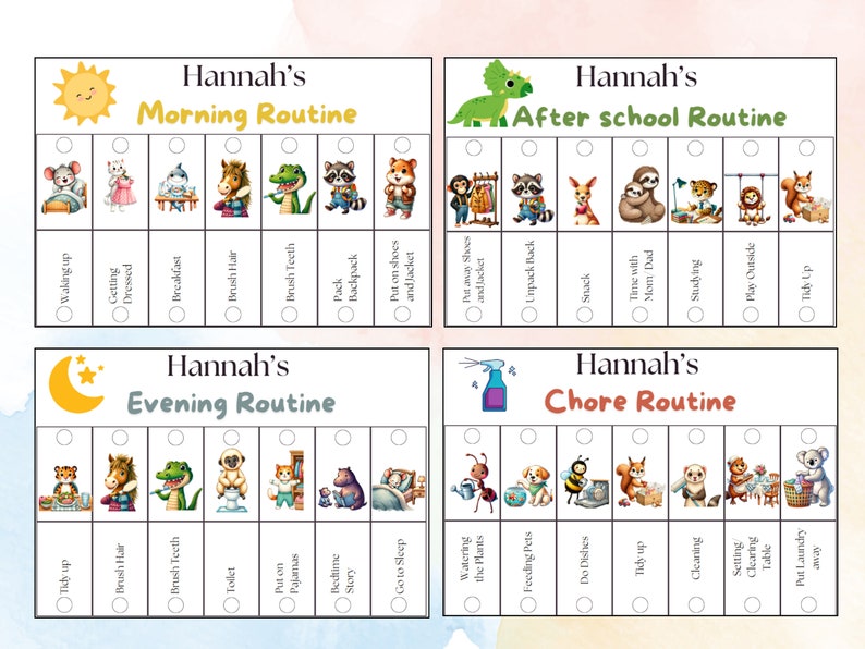 Editable Routine Flip Chart for Children Morning After School Evening ...