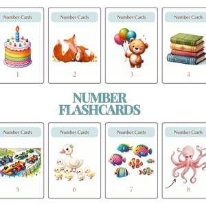 Numbers Flashcards for Kids Educational Activity for Preschoolers and ...