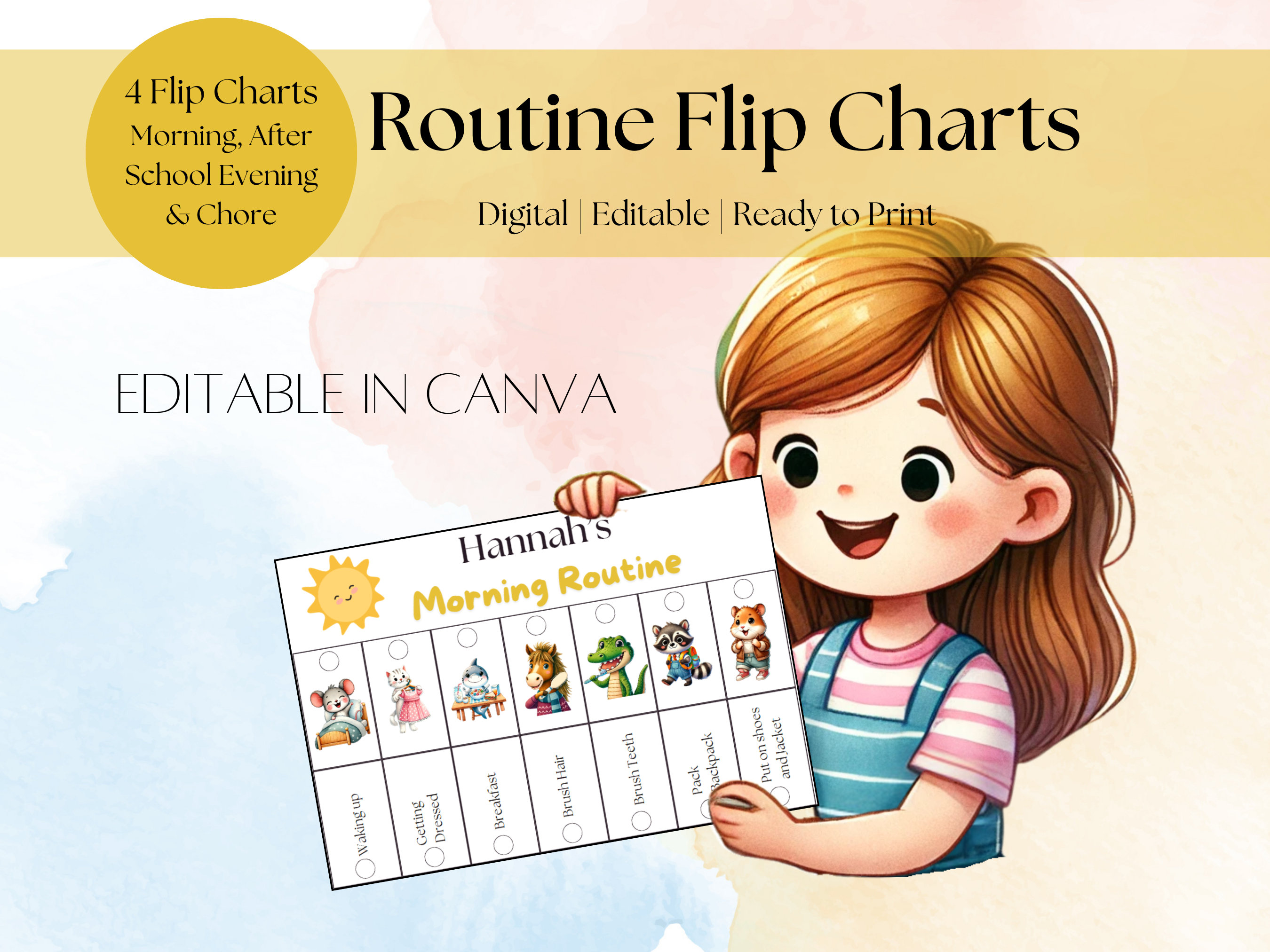 Editable Routine Flip Chart for Children Morning After School Evening ...