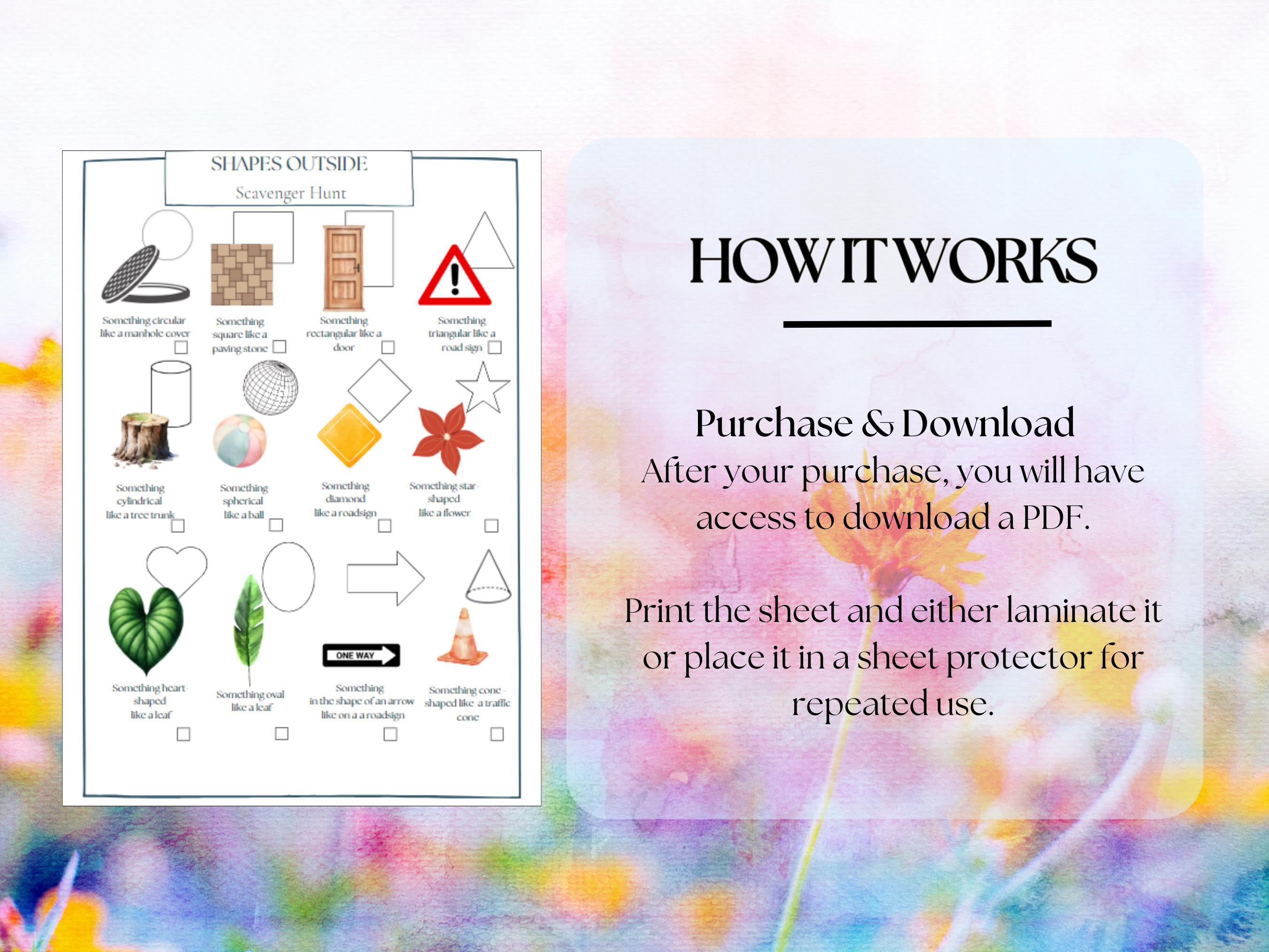 Shapes Scavenger Hunt for Kids Indoor and Outdoor Educational Activity ...