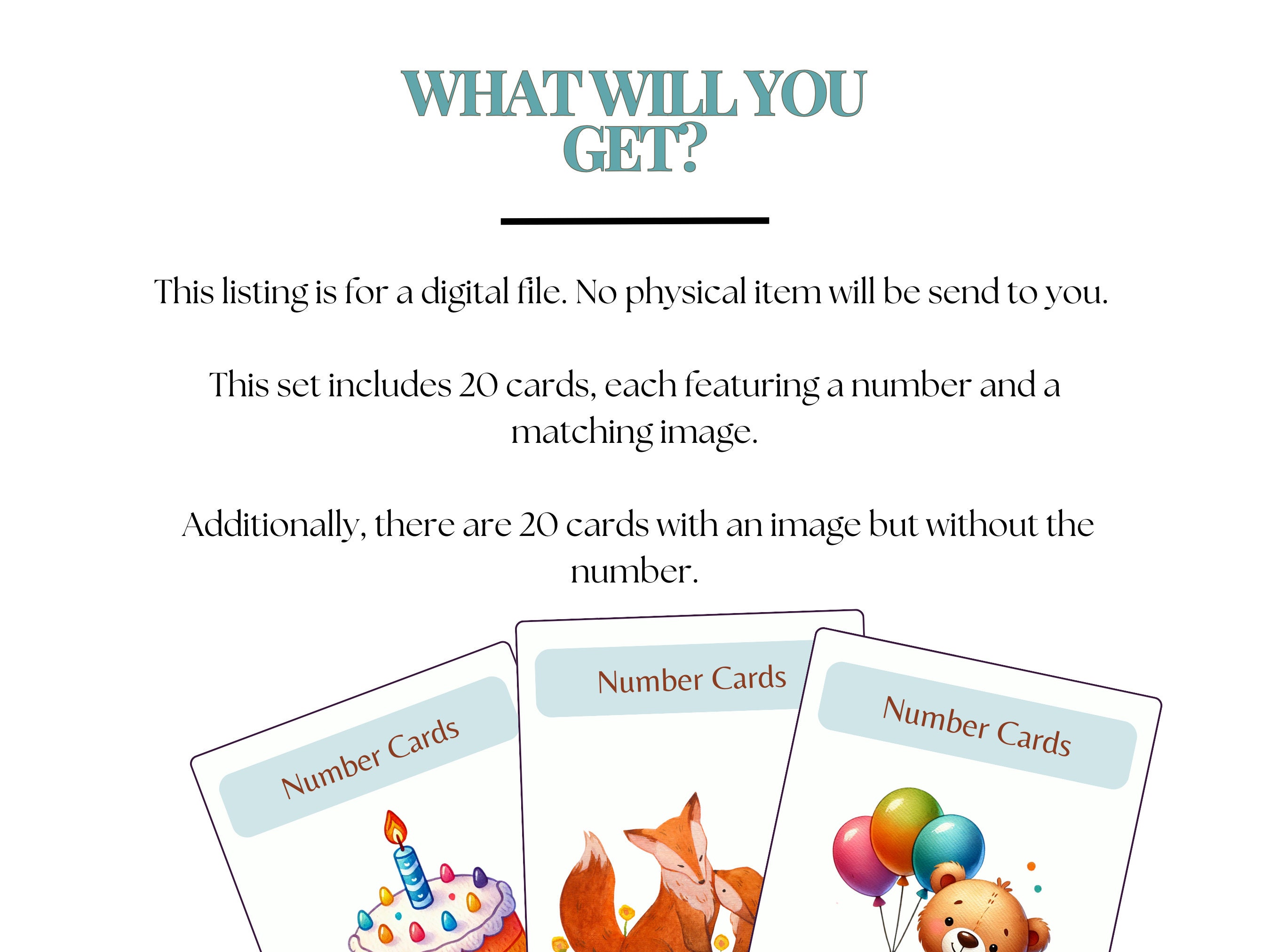 Numbers Flashcards for Kids Educational Activity for Preschoolers and ...