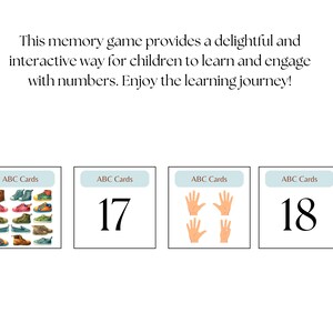 Numbers Memory Game for Kids Educational Activity Matching Game for ...