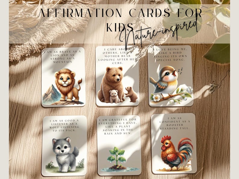 Affirmation Card Nature Inspired for Kids Encourage Positive Thinking ...