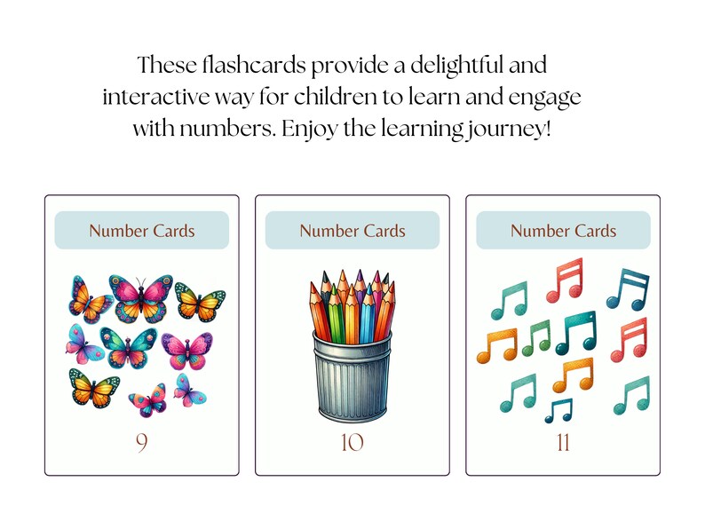 Numbers Flashcards for Kids Educational Activity for Preschoolers and ...