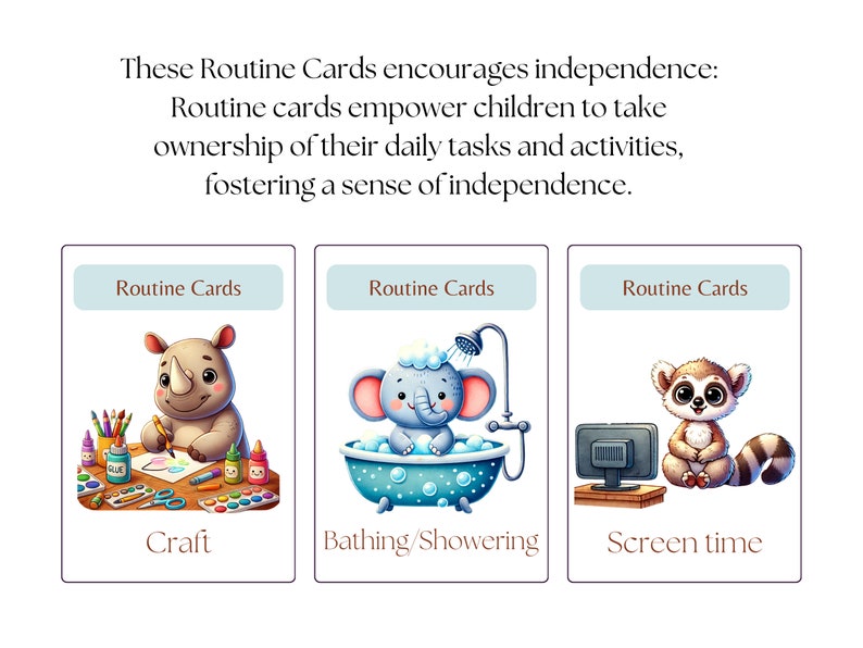 Daily Routine Cards for Kids Visual Cue Cards for Children Routine ...