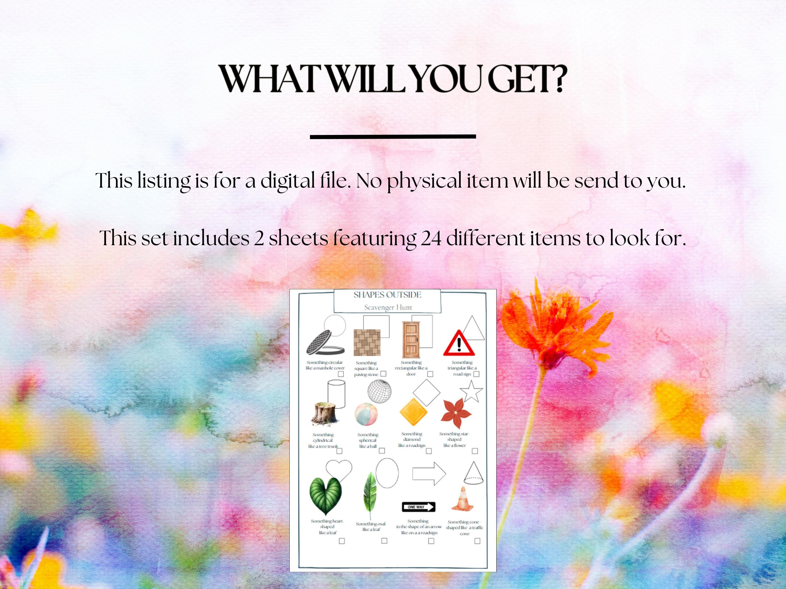 Shapes Scavenger Hunt for Kids Indoor and Outdoor Educational Activity ...