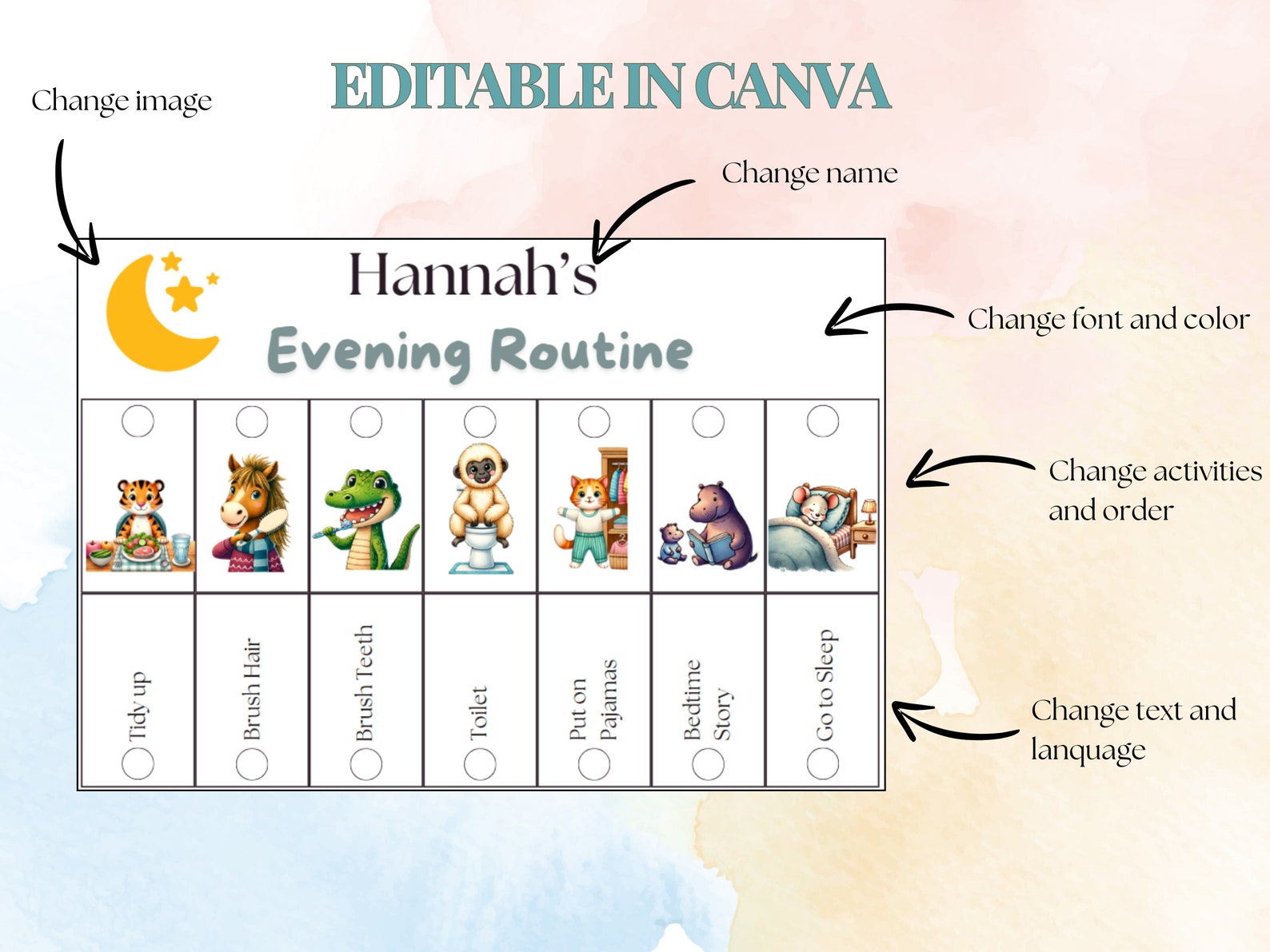 Editable Routine Flip Chart for Children Morning After School Evening ...