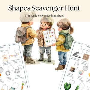 Shapes Scavenger Hunt for Kids Indoor and Outdoor Educational Activity ...