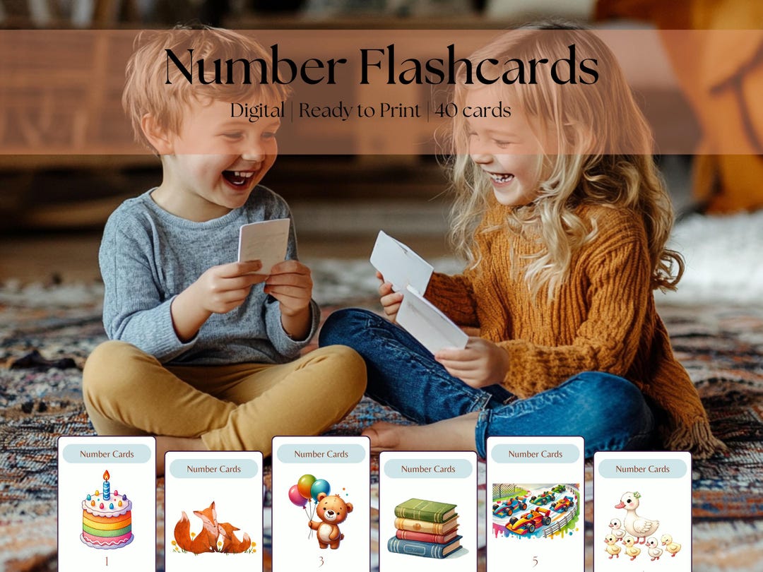 Numbers Flashcards for Kids Educational Activity for Preschoolers and ...