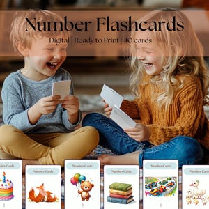 Numbers Flashcards for Kids Educational Activity for Preschoolers and ...