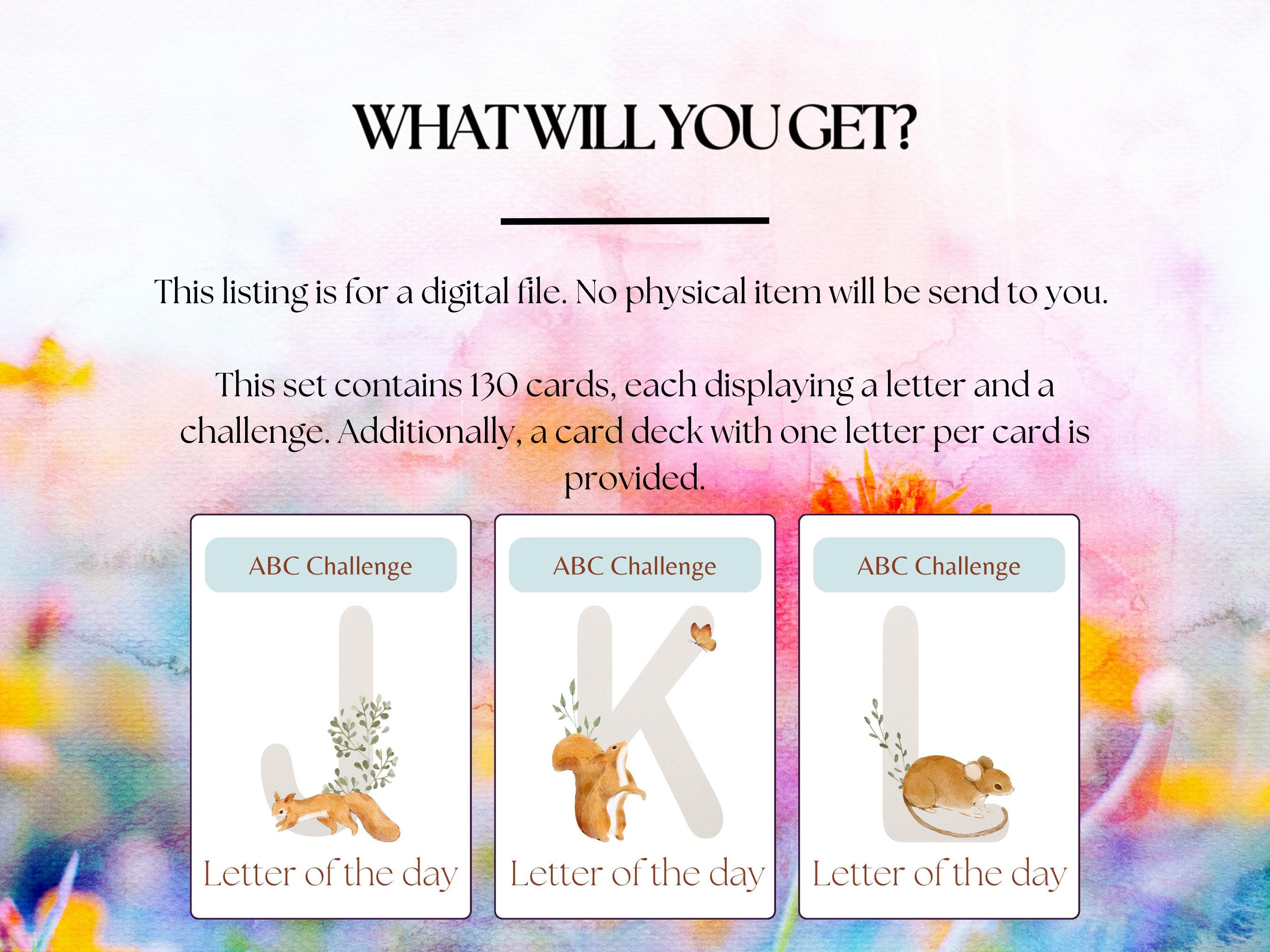 Alphabet Challenge Flashcards for Kids Interactive ABC Visual Learning ...