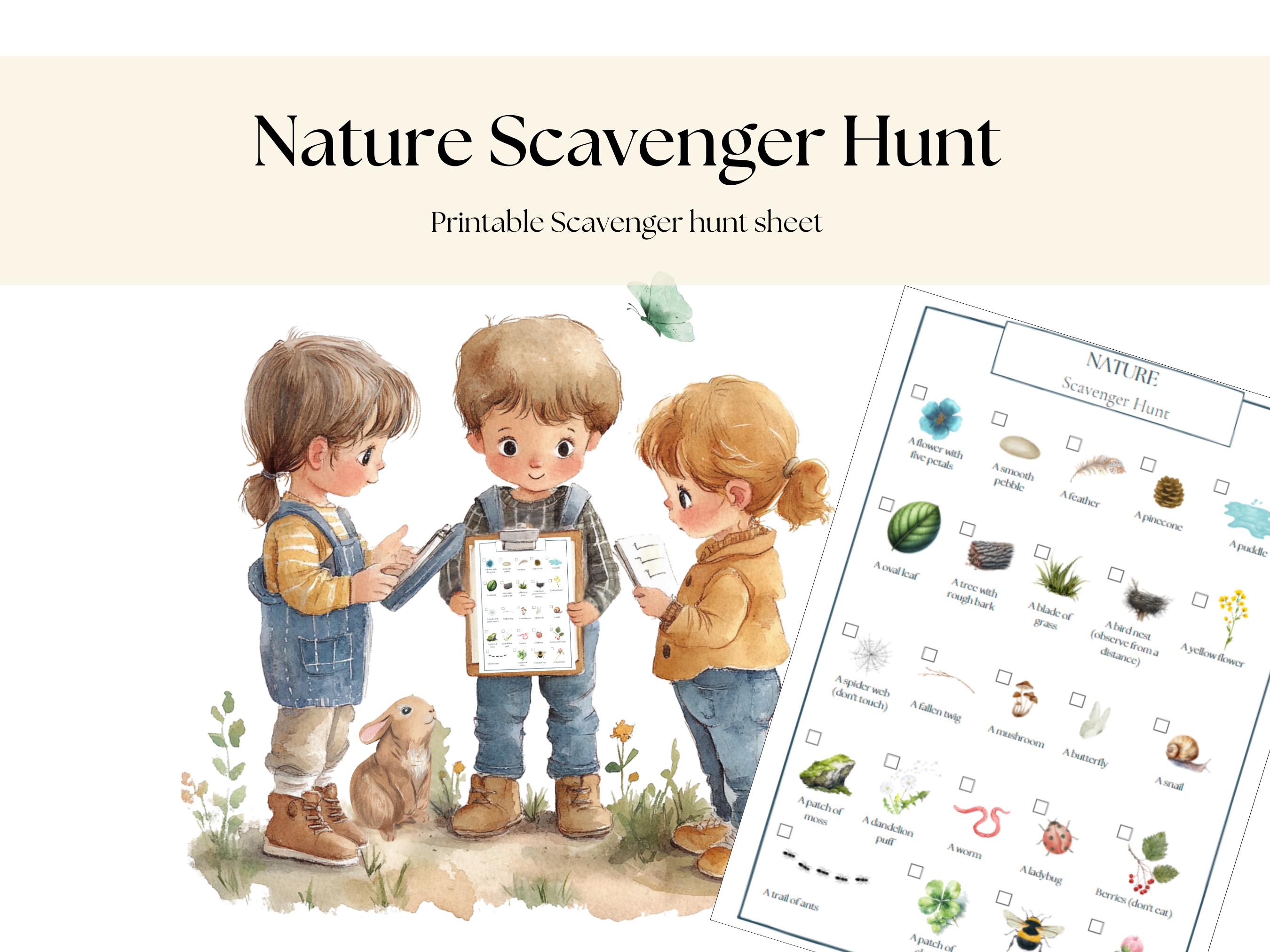Nature Scavenger Hunt for Kids Outdoor Educational Activity Printable ...