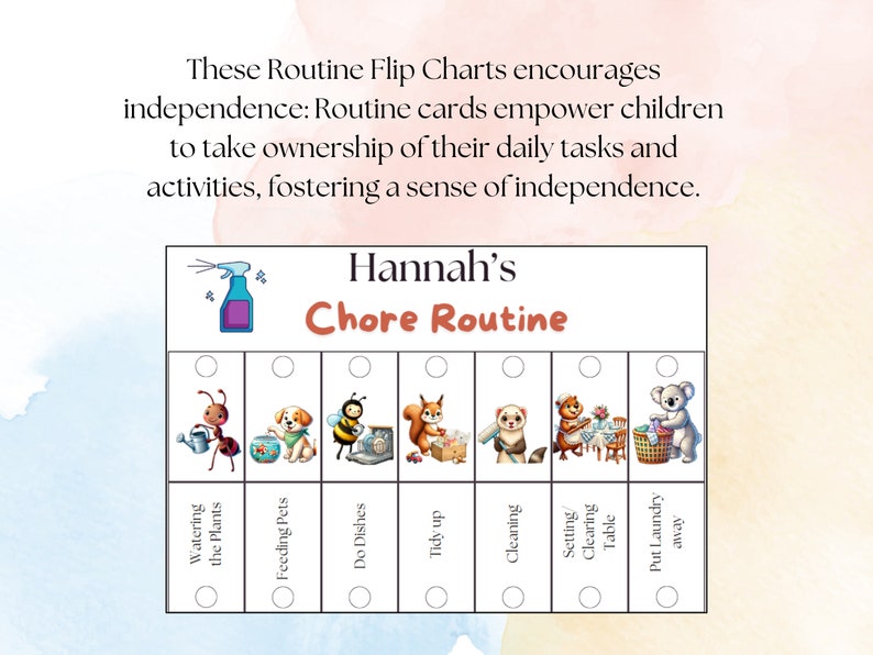 Editable Routine Flip Chart for Children Morning After School Evening ...