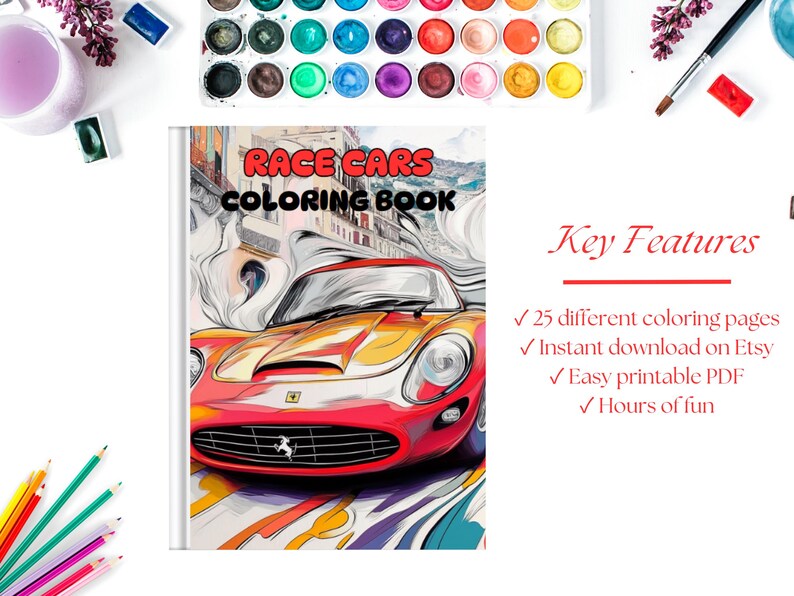 Printable Race Car Coloring Pages for Children Racing Car Coloring Book ...