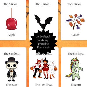 Digital ABC Halloween Flashcards for Kids Fun Letter Learning Phonics ...