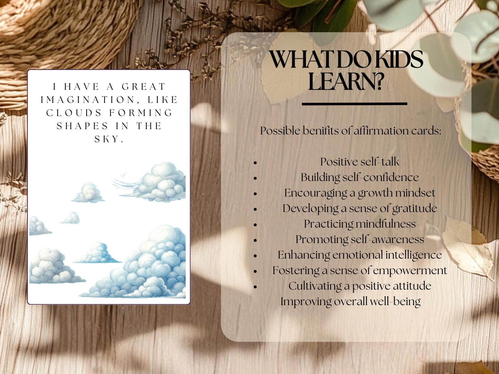 Affirmation Card Nature Inspired for Kids Encourage Positive Thinking ...