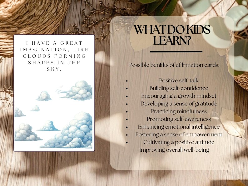 Affirmation Card Nature Inspired for Kids Encourage Positive Thinking ...