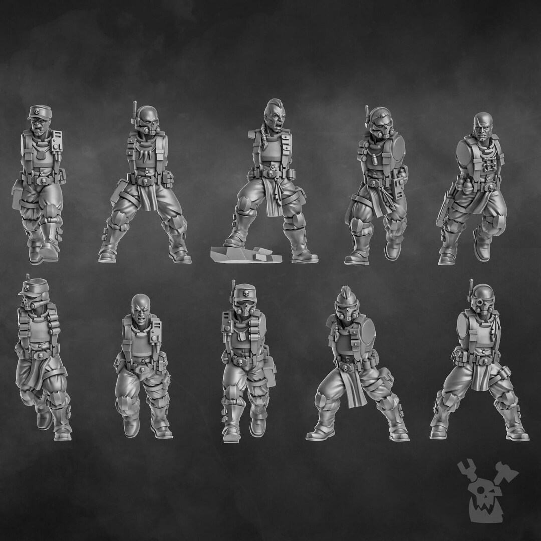 The Ork Slayers Body Kit X10 Scifi Wargame Roleplay 32mm 3D Dakkadakka ...