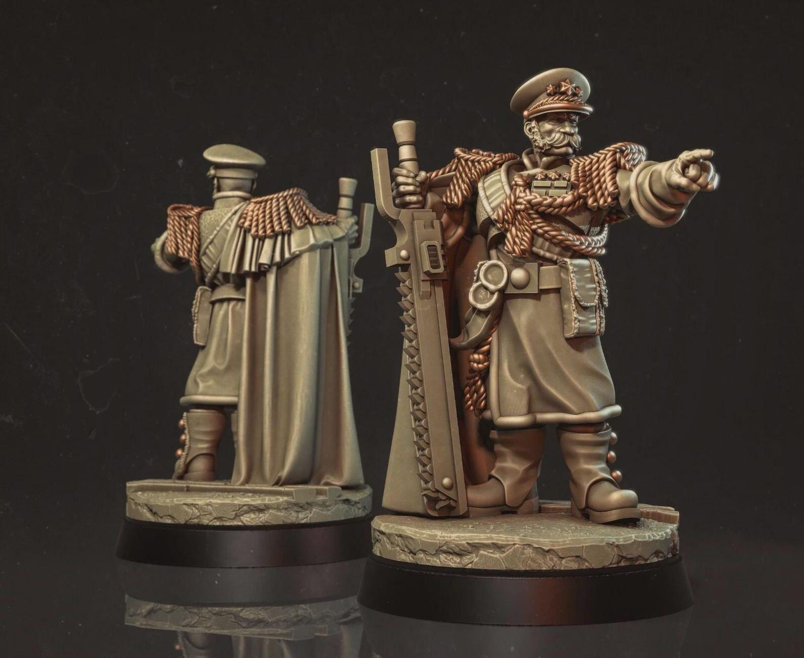 Noctern Mordian Iron Guard Admiral Suttungr Scifi Wargame Roleplay 32mm ...