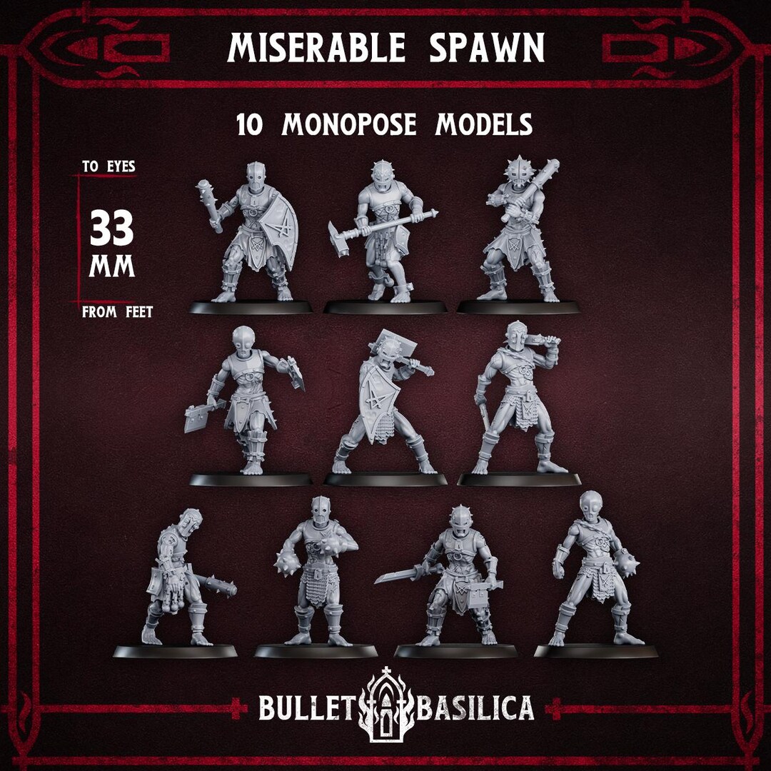 Miserable Spawn X10 Trench Alternative Grimdark Wargame Roleplay Bullet ...