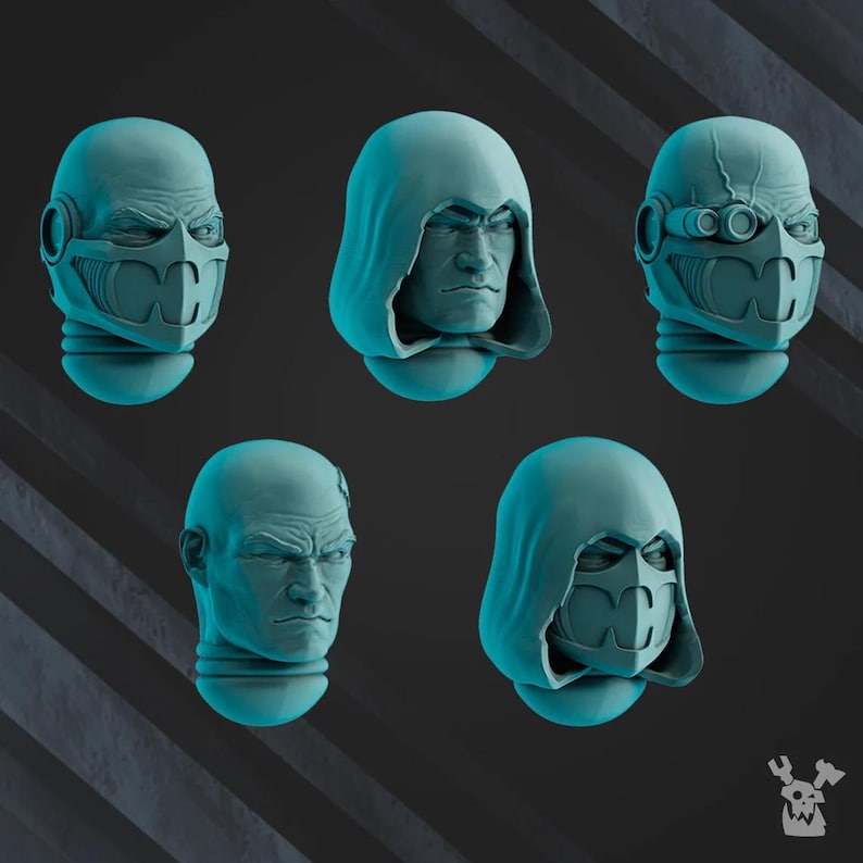 Scylla Miniatures Legion and Omega Head Set X20 Scifi Wargame Roleplay ...
