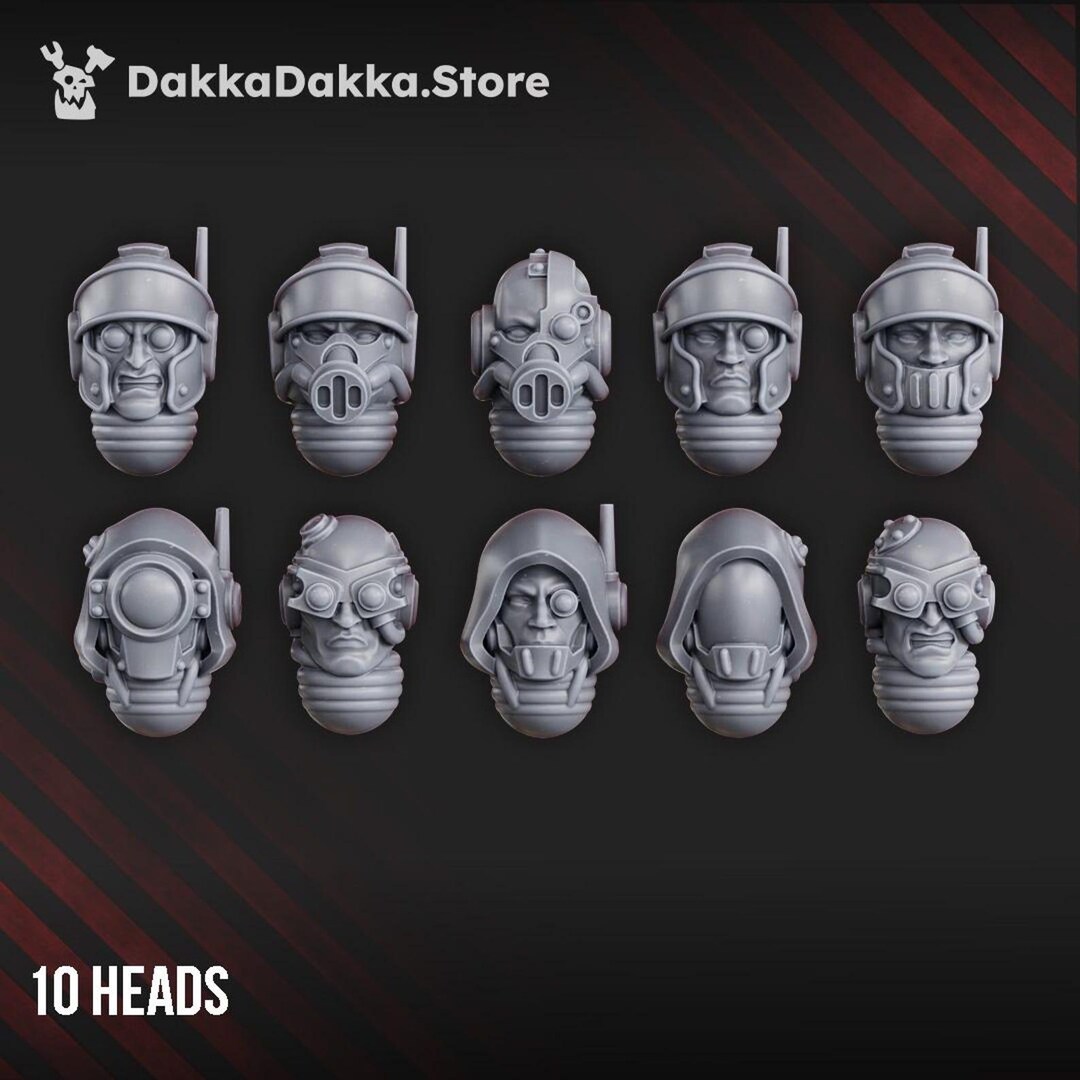 Satellitum Mechguards Range Squad Heads Set X10 Scifi Wargame Roleplay ...