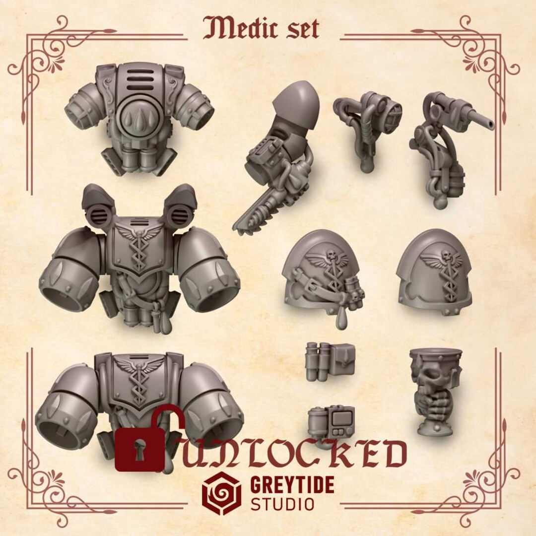 Crimson Lords Medic Set Scifi Space Warriors Wargame SM Scaled Heroic ...