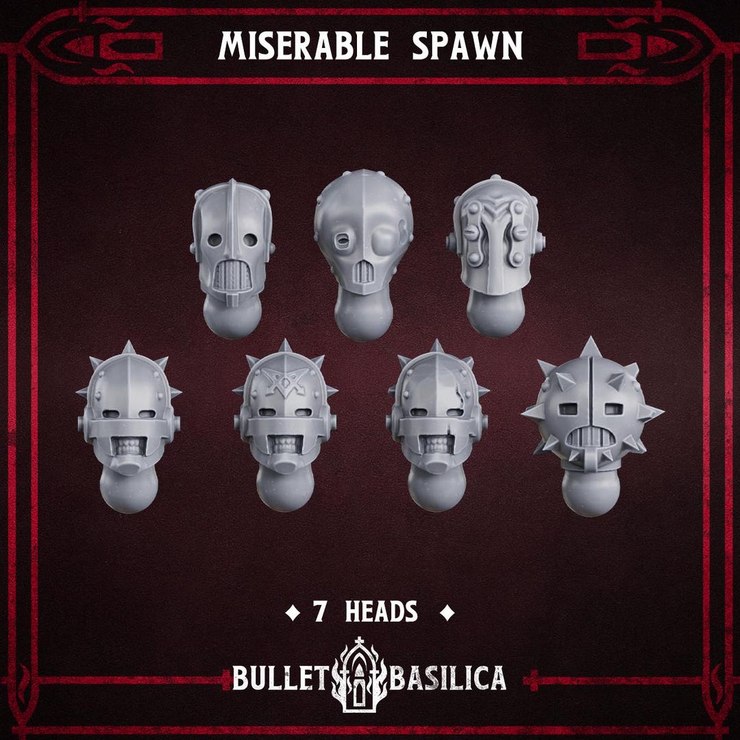 Miserable Spawn Heads X14 Alternative Grimdark Wargame Roleplay Bullet ...