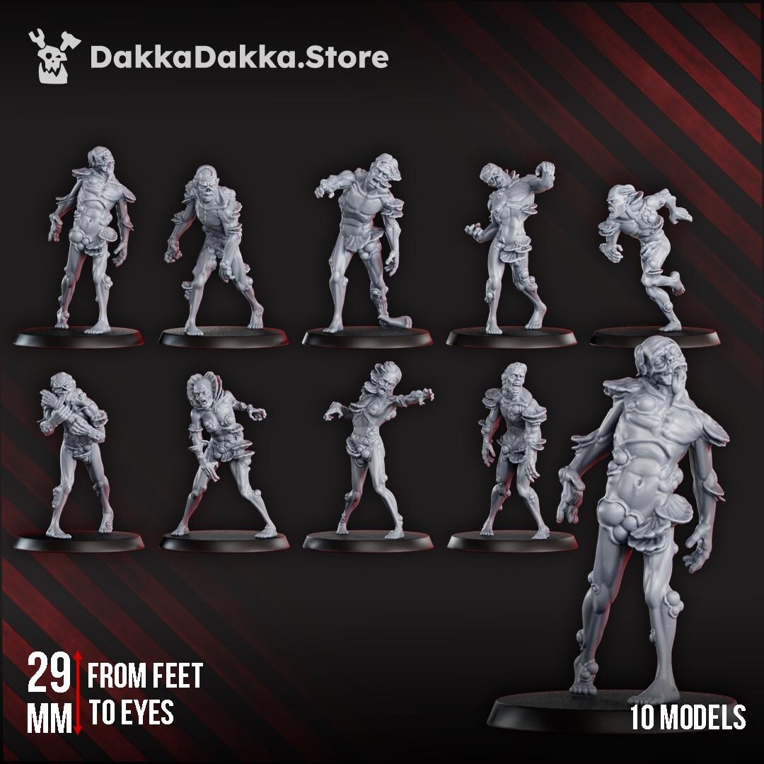 Walking Mas X10 Zombie Scifi Wargame Roleplay 3D Dakkadakka BASES NOT ...