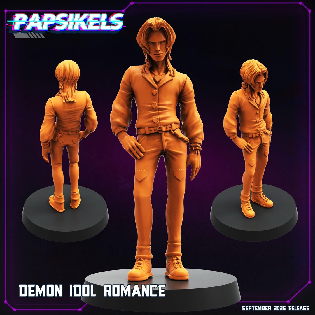 3D Printed Demon Idol Romance Kpop Demon Hunters Resin Figurine 32mm ...