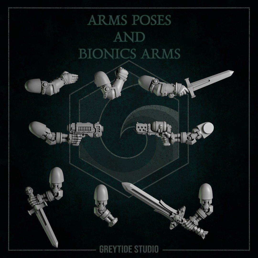 Arm Poses and Bionic Arms X8 Scifi Space Warriors Wargame SM Scaled Heroic 32mm Greytide Studio ...