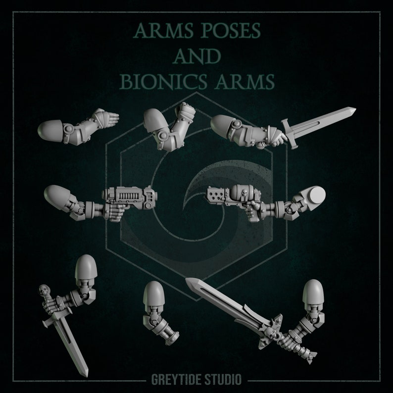 Arm Poses and Bionic Arms X8 Scifi Space Warriors Wargame SM Scaled ...