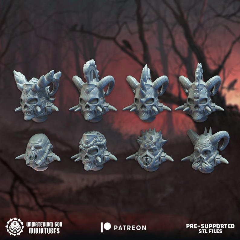 Bloody Soldiers Heads Set X8 - Sci-fi Horror Fantasy Wargame Roleplay ...