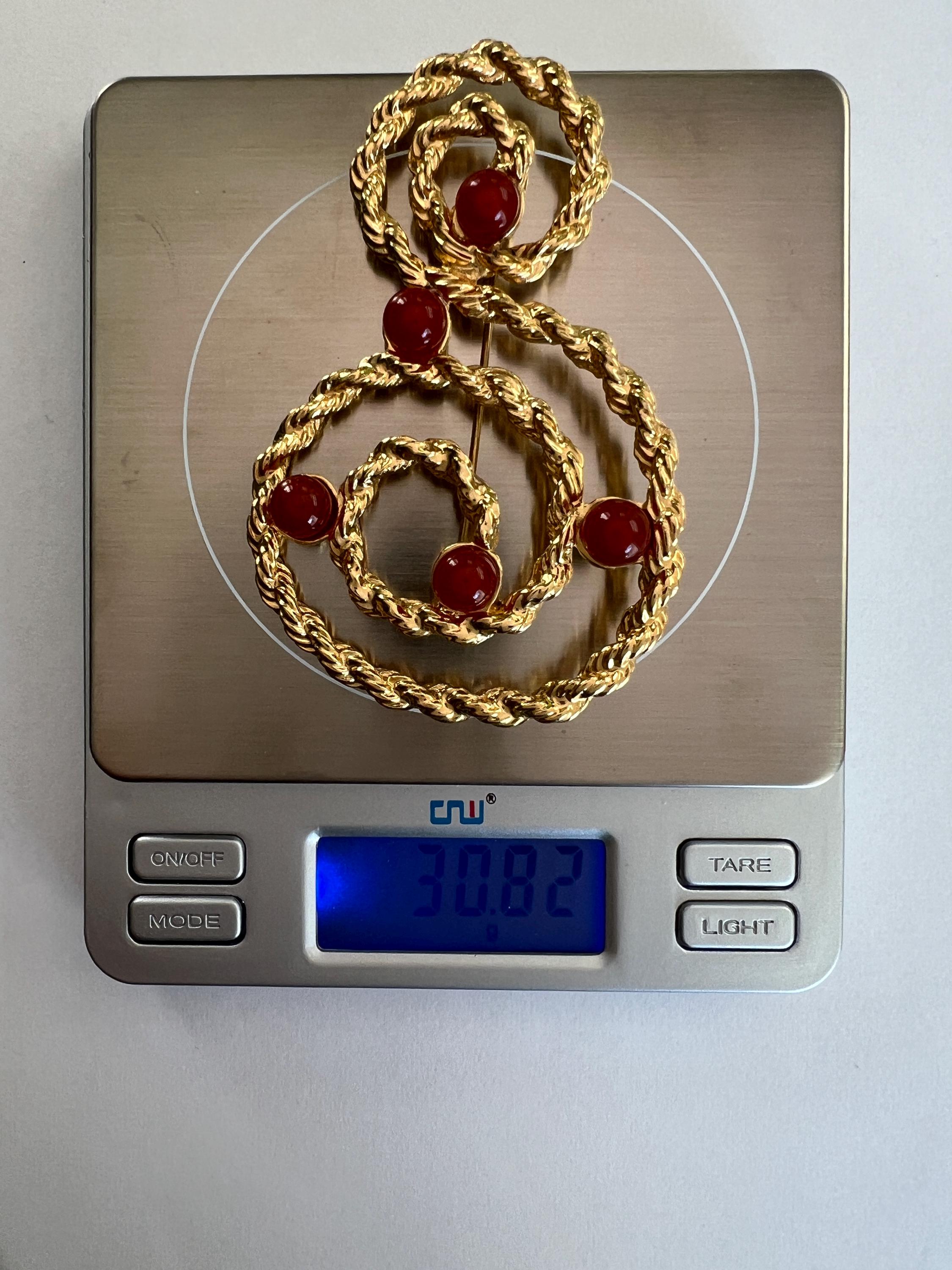 Large Vintage Signed Avon Gold Rope /musical Note Theme Brooch Pin Faux ...