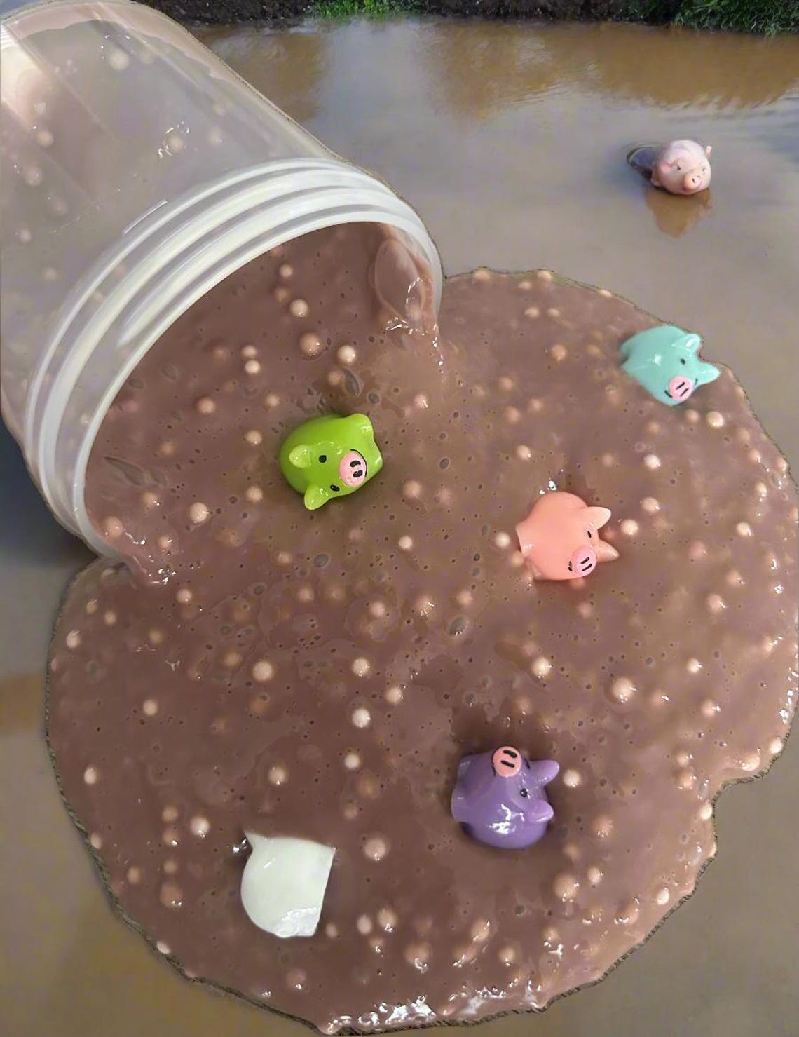 Mud Bath/foam Slime/ Scented Chocolate/ Pig Charms/ Crunchy Slime ...