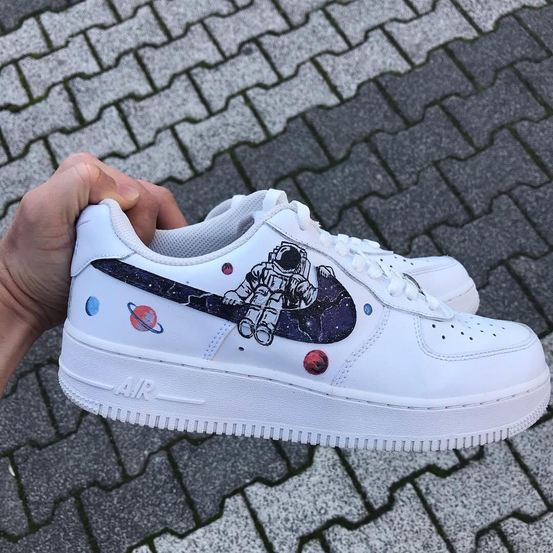 Custom Hand-painted Astronaut AF1 Sneakers | Space-themed Shoes - Etsy
