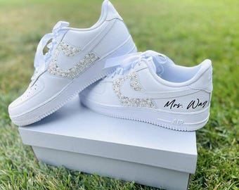 Custom Handmade AF1 Bride/wedding Shoes - Etsy