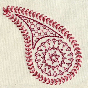 Redwork Paisleys Embroidery Design Set - Machine Embroidery Designs ...