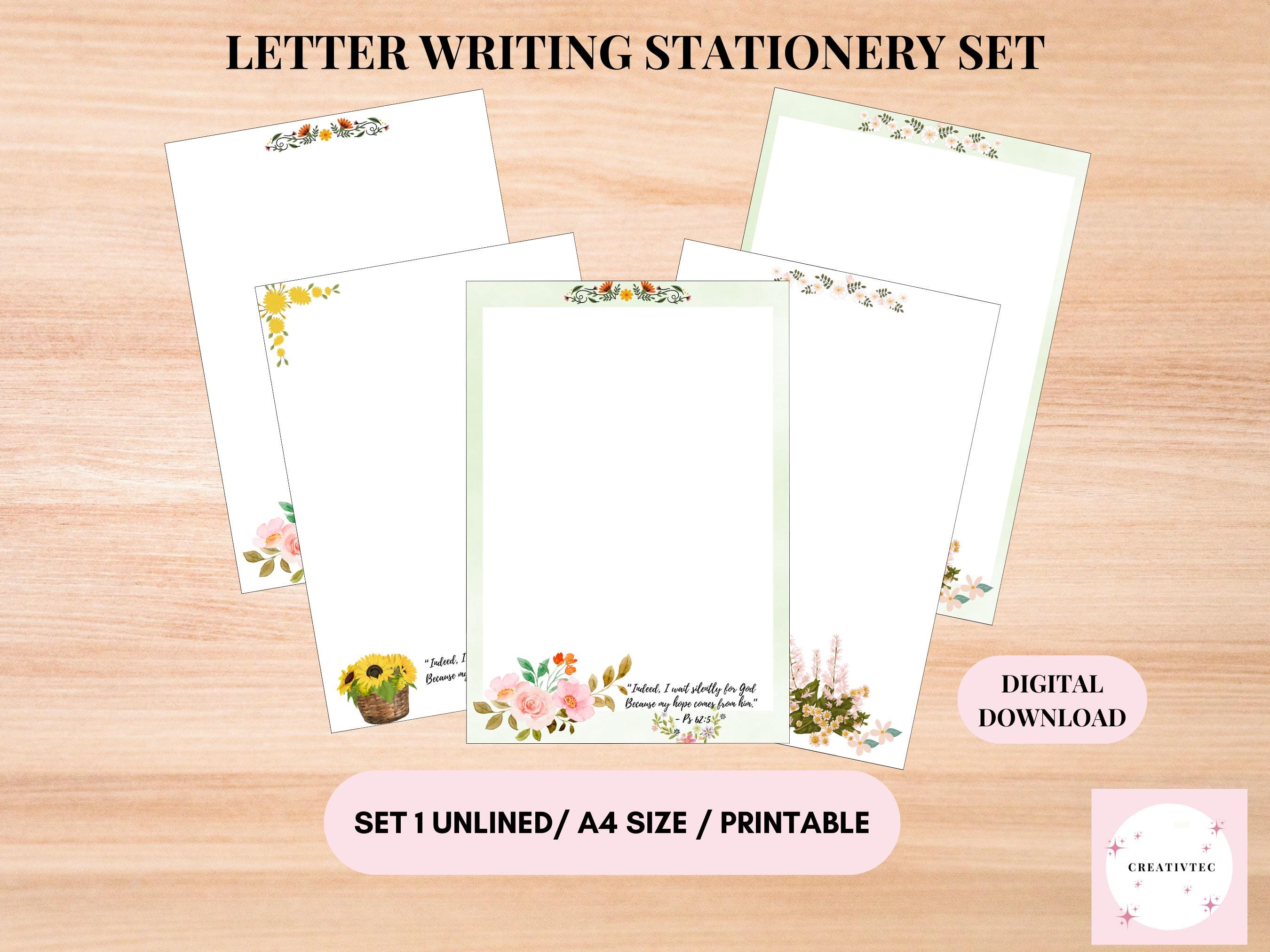 JW Letter Writing Stationery Set Printable Paper, A4 Lined or Unlined ...