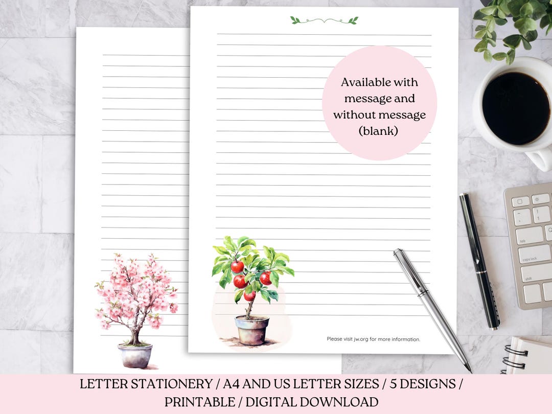 Printable Letter Writing Stationery Set, Bible Study Invitation With ...