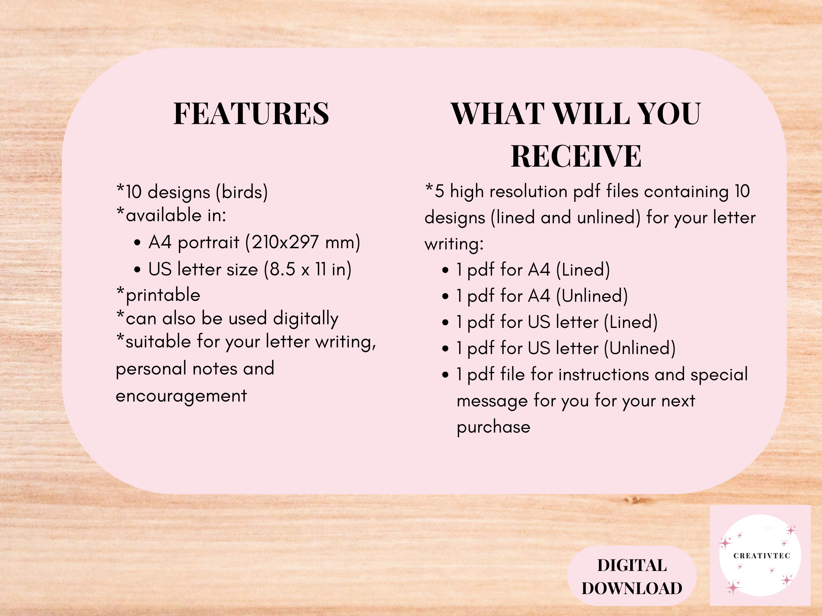 Printable Letter Writing Set, Blank Stationery Paper Template Ministry ...