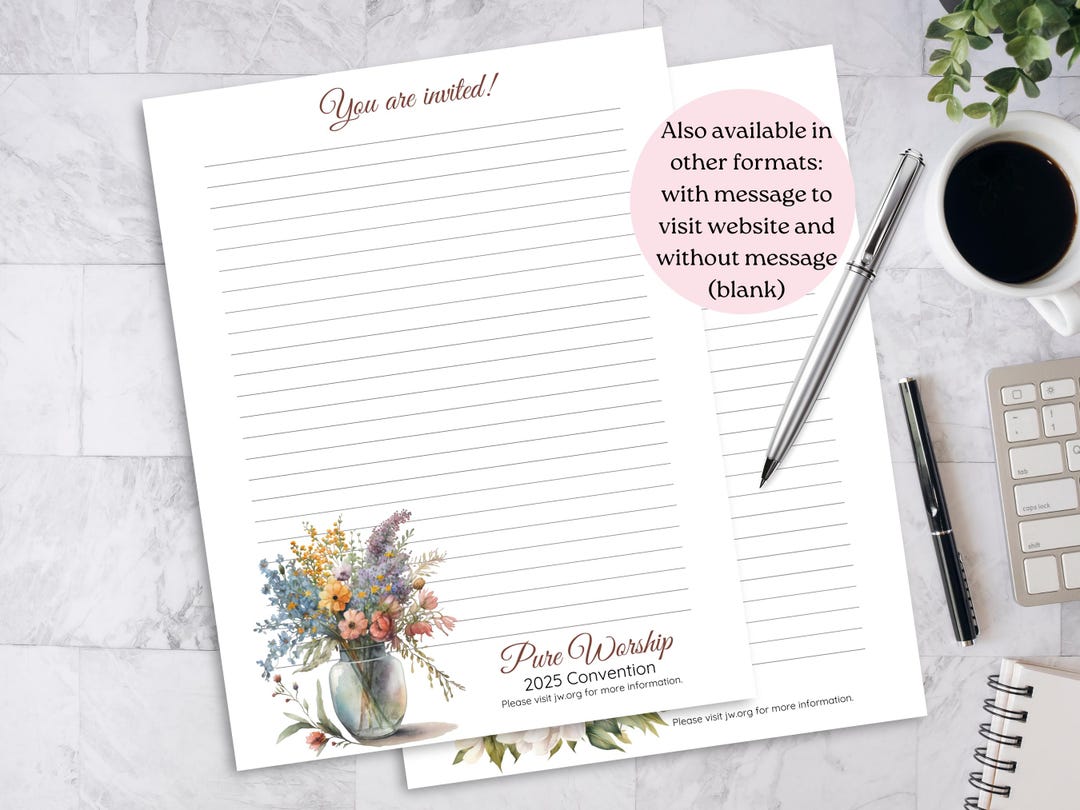 Printable 2025 Convention Letter Writing and Blank Stationery Set ...