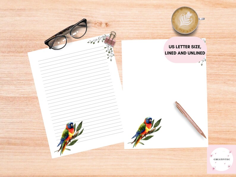 Printable Letter Writing Set, Blank Stationery Paper Template Ministry ...